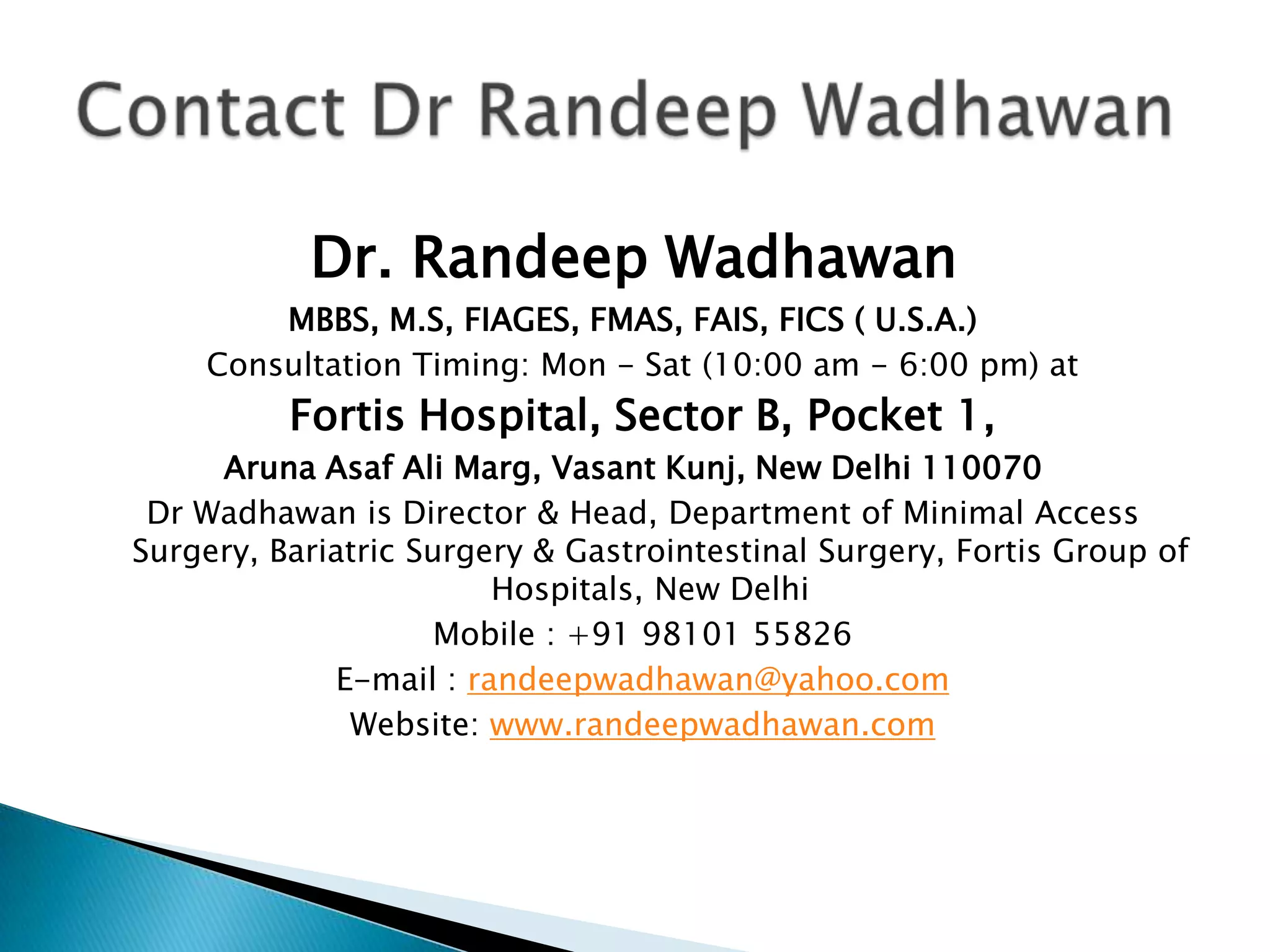 Dr Randeep Wadhawan | PPTX