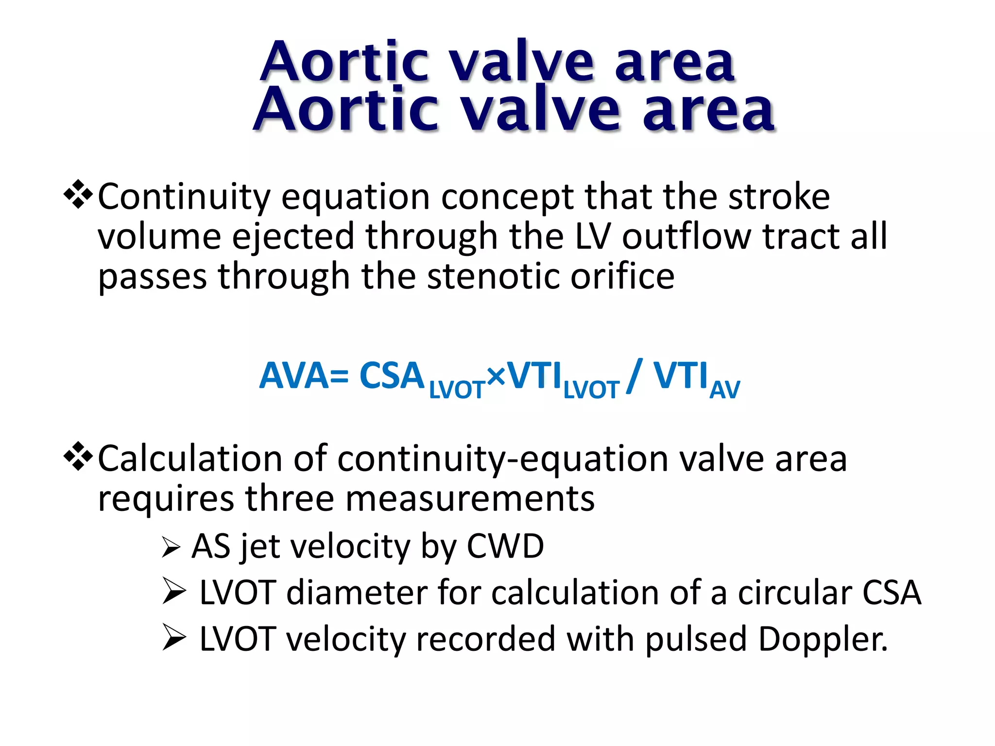 Echo assessment of Aortic Stenosis | PDF