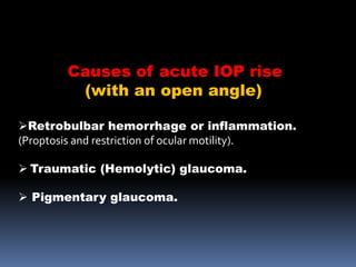 Acute Rise in IOP (Dr. Rasha, senior resident of ophthalmology) | PPTX