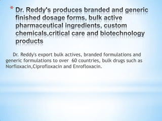 Product Mix of Dr. Reddy's | PPTX