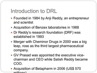 EQUITY ANALYSIS & VALUATION Dr Reddy's ppt | PPTX