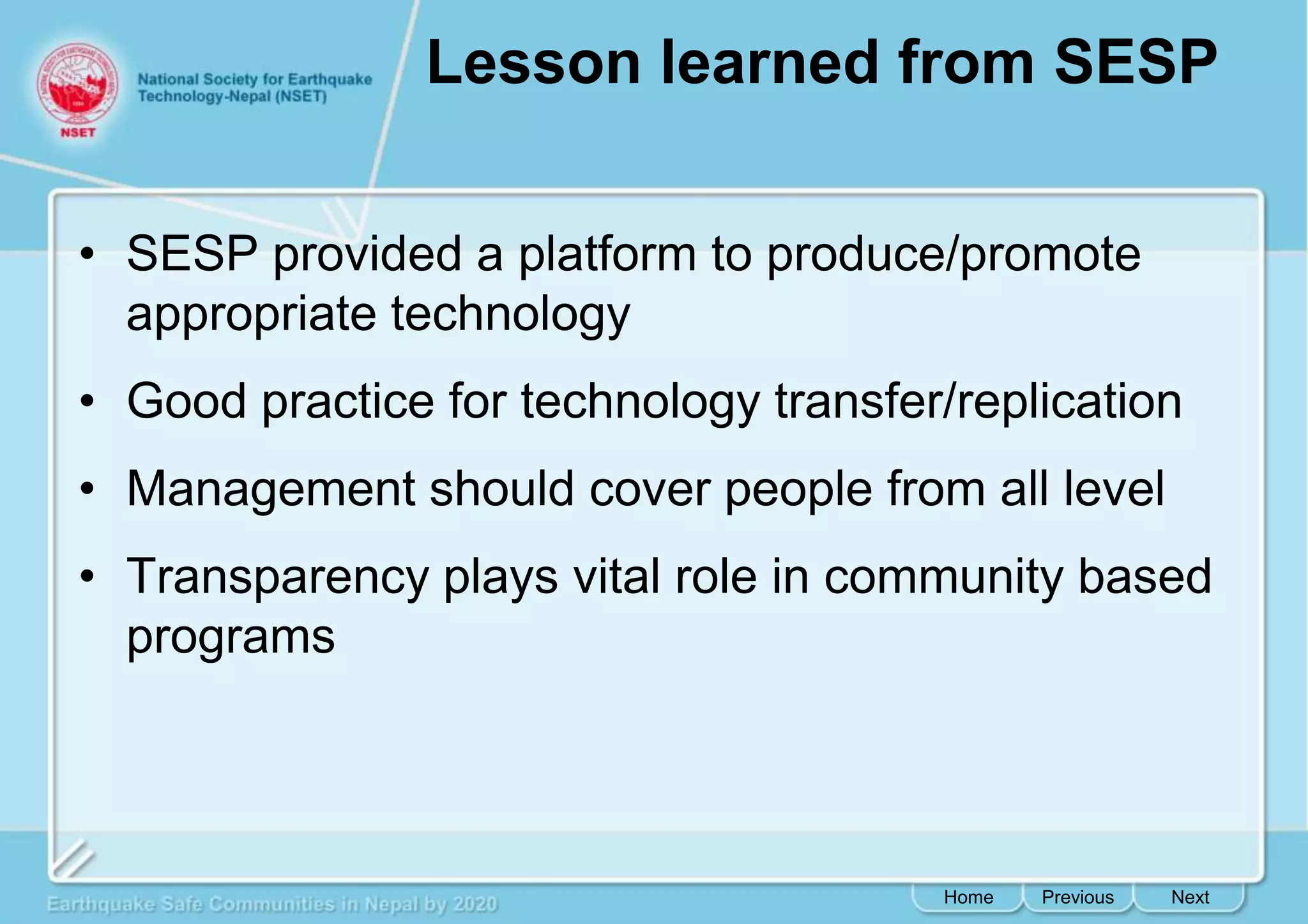 DRR innovation and excellence in nepal NSET Nepal | PPT