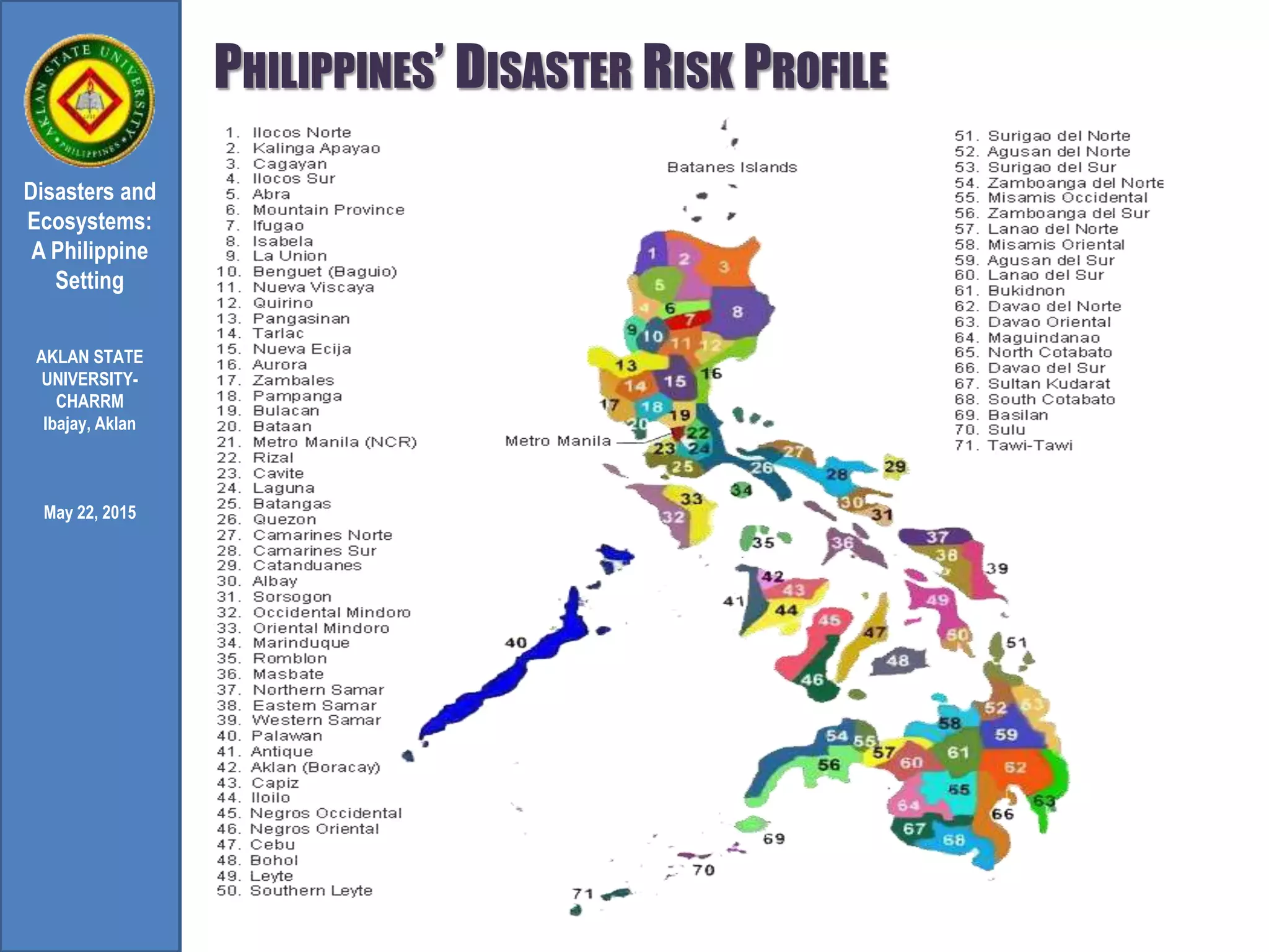 Disasters and Ecosystem: Philippine Setting | PPTX