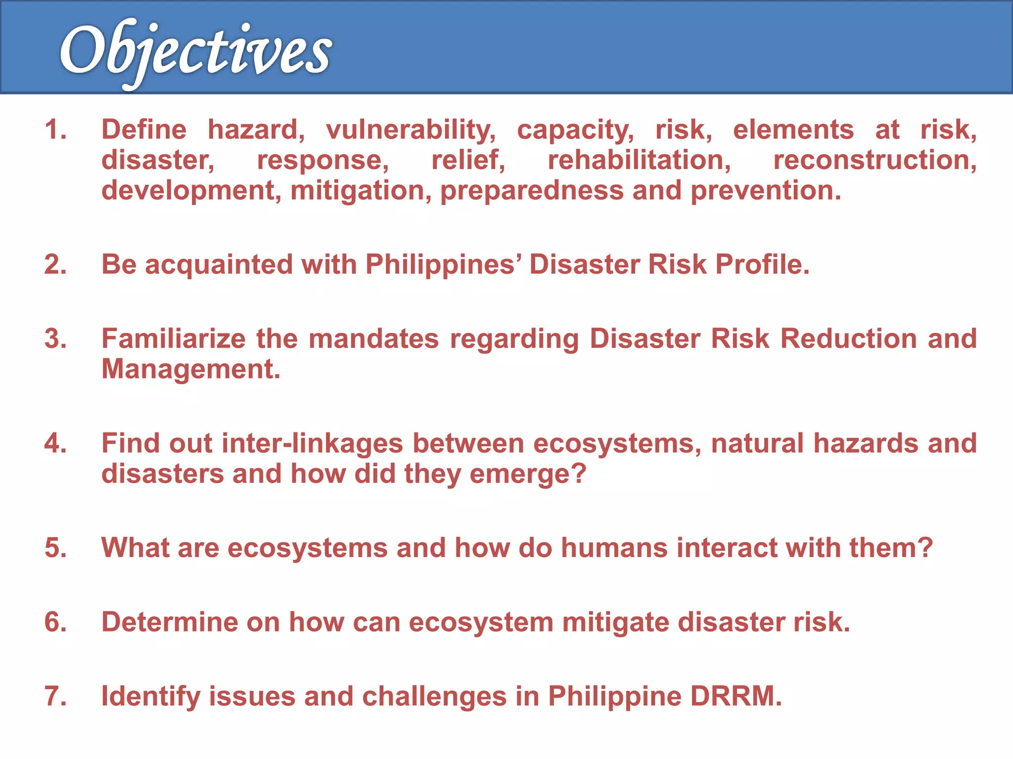 Disasters and Ecosystem: Philippine Setting | PPTX