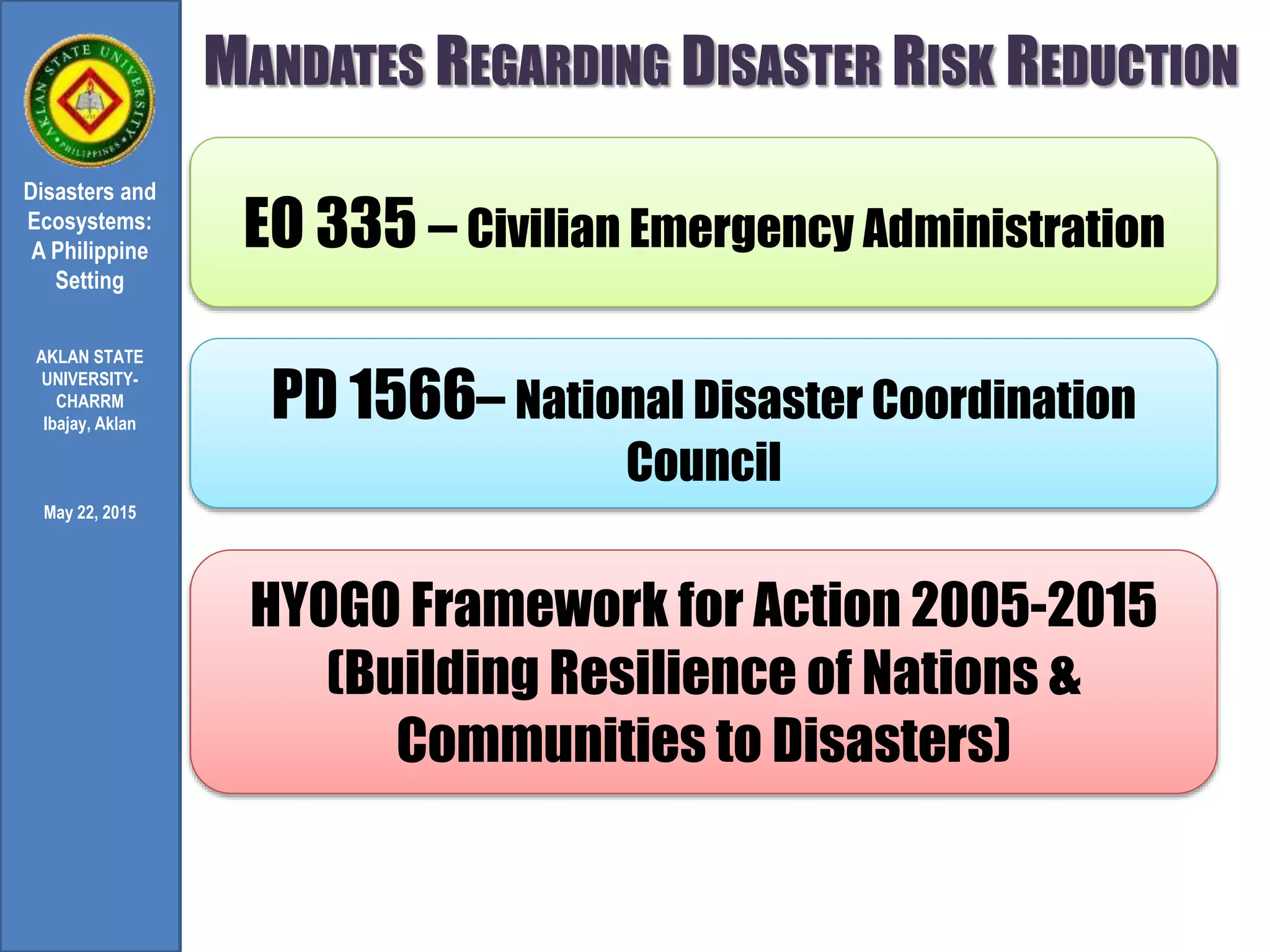 Disasters and Ecosystem: Philippine Setting | PPTX
