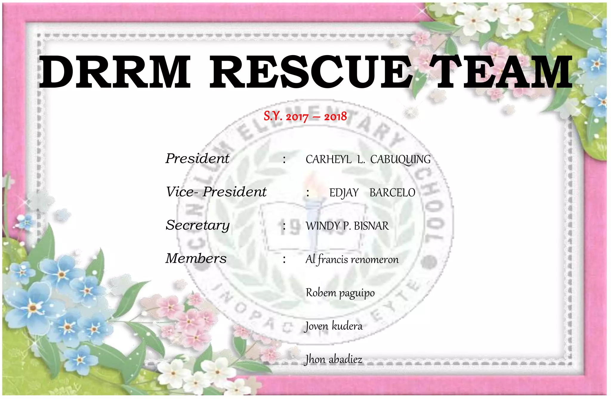 Drrm rescue team | DOCX