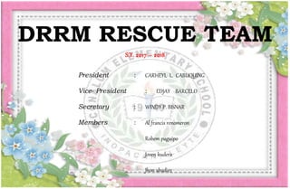 Drrm rescue team | DOCX