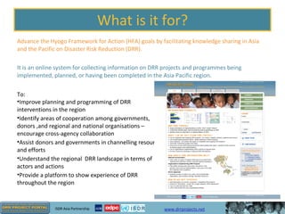 Disaster Risk Reduction (DRR) Project Portal - A summary | PPT