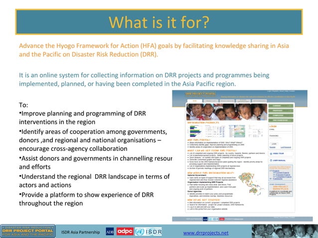 Disaster Risk Reduction (DRR) Project Portal - A summary | PPT ...