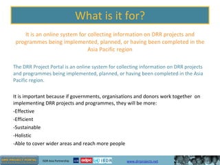 Disaster Risk Reduction (DRR) Project Portal - User Guide | PPT ...