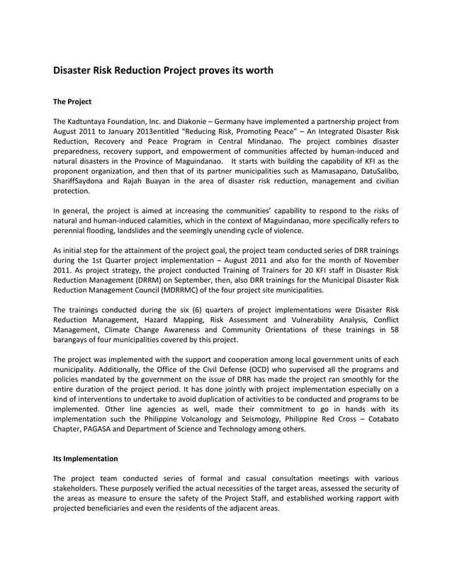 Drr project proves its worth | PDF | Free Download