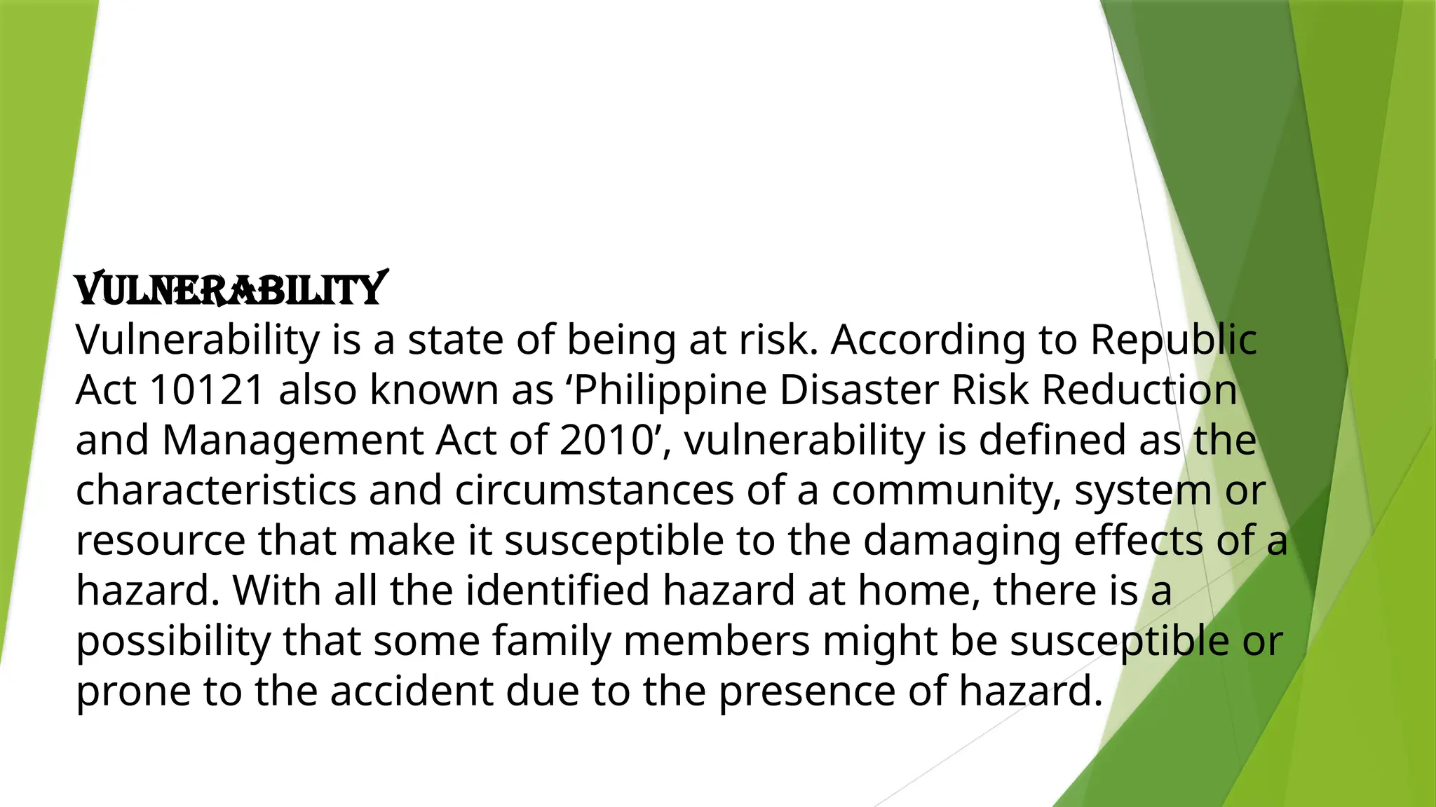 Factors affecting vulnerability of one’s community | PPTX