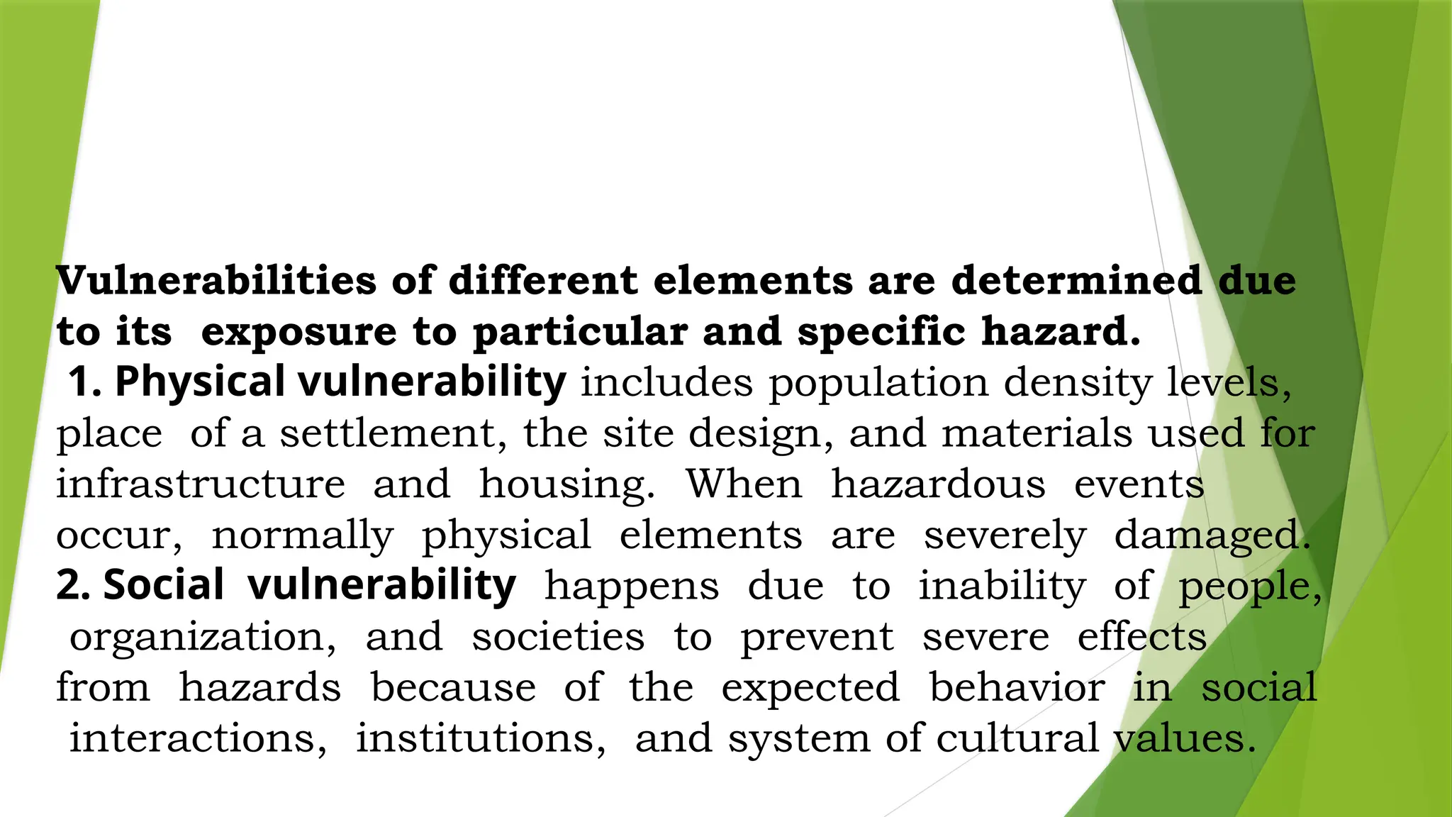 Factors affecting vulnerability of one’s community | PPTX