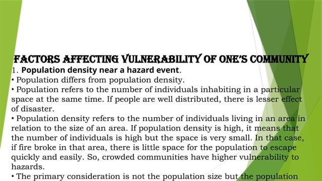 Factors affecting vulnerability of one’s community | PPTX