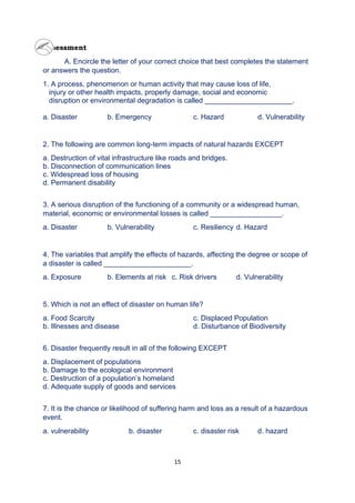 Disaster and Disaster RIsk_Quarter 1 - MOdule 2 | PDF