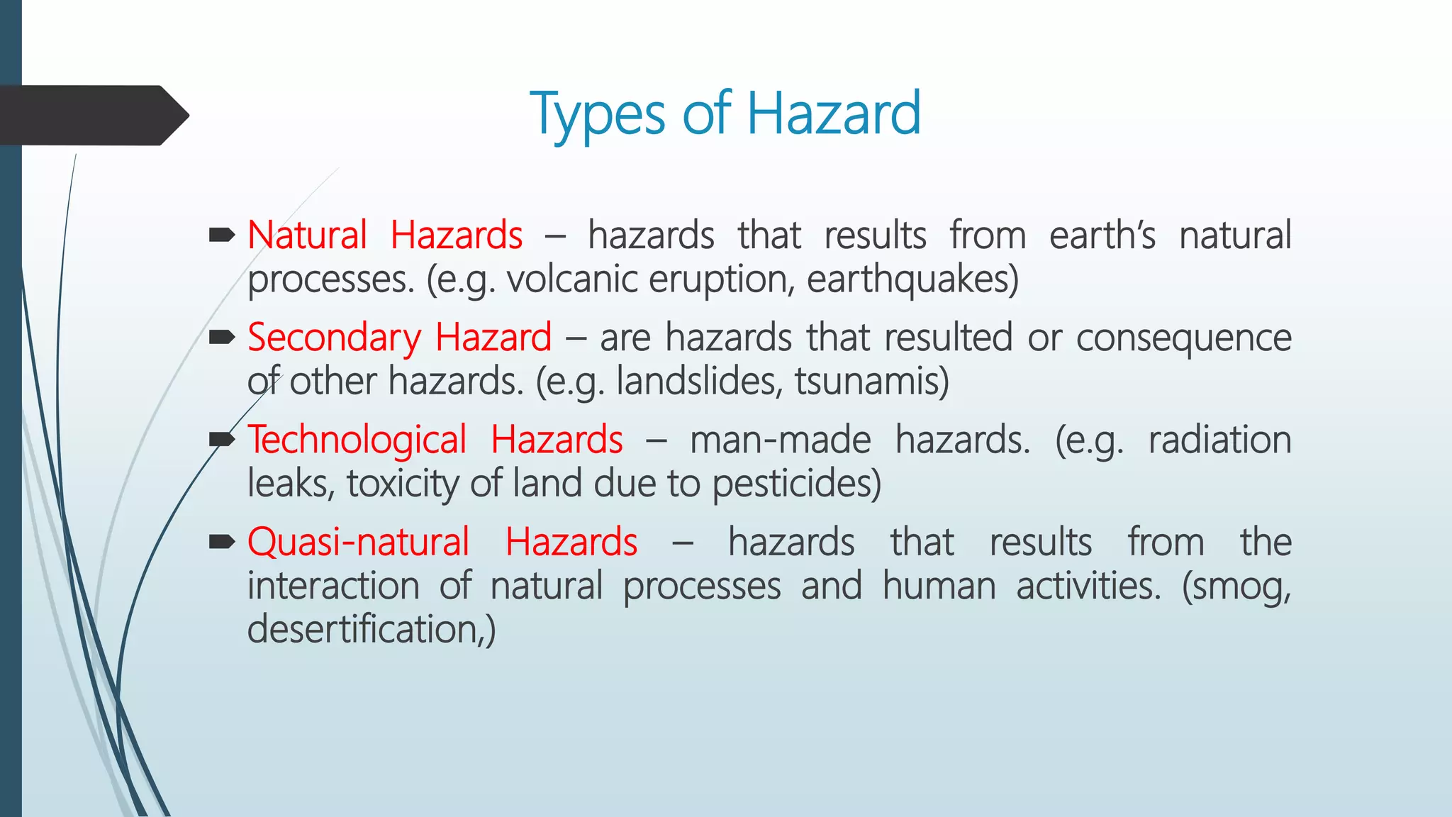 DRRR - Basic Concept of Hazard | PPTX | Geology | Science