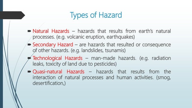 DRRR - Basic Concept of Hazard | PPTX | Geology | Science