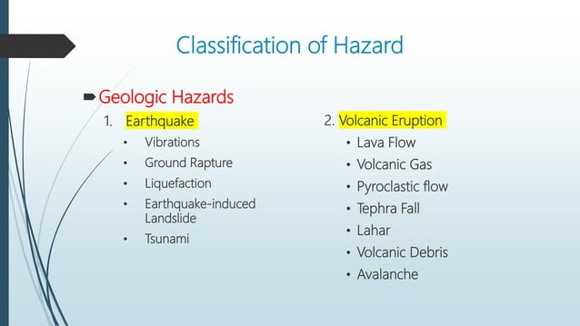 DRRR - Basic Concept of Hazard | PPTX | Geology | Science