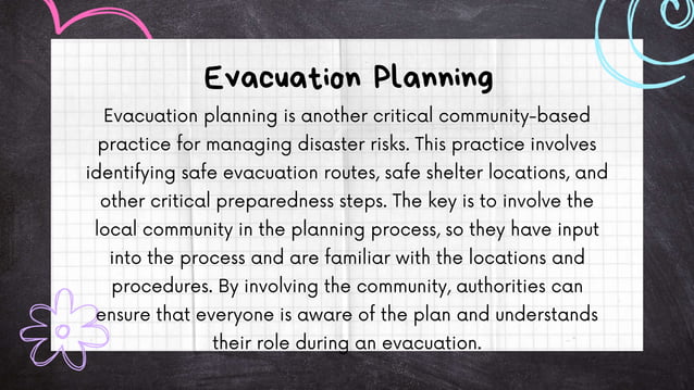 Different Community- Based Practices for Managing Disaster Risk to ...
