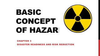 DISASTER READINESS AND RISK REDUCTION BASIC CONCEPT OF HAZARD | PPT
