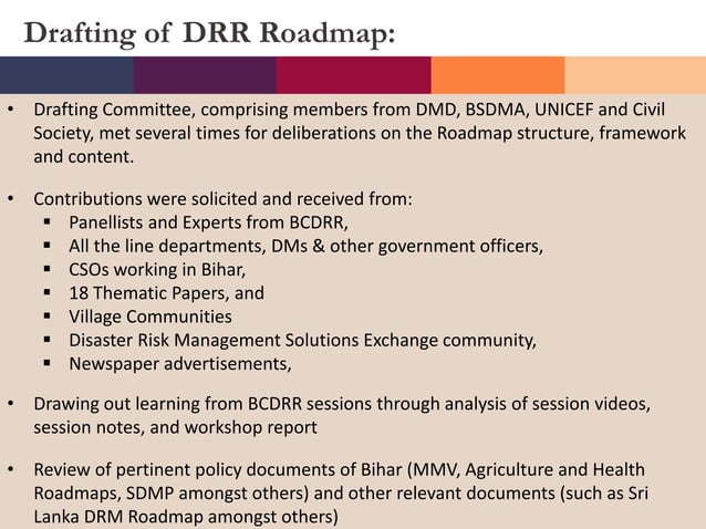 DRR Roadmap presentation | PPT