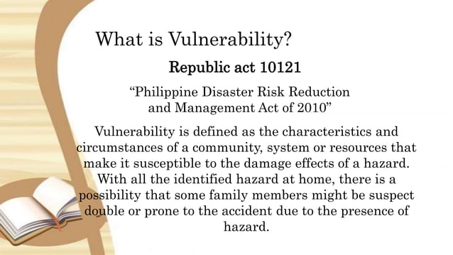 Vulnerability, Elements exposed to a hazard.pptx | Environment | Science