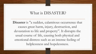 DRRR W1 - DISASTER.pptx | Environment | Science