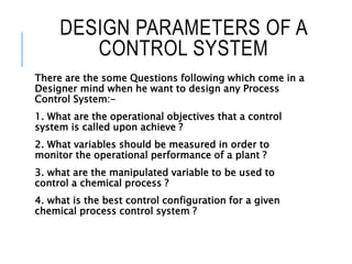 Control Process Design parameter | PPTX | Mechanical and Industrial ...
