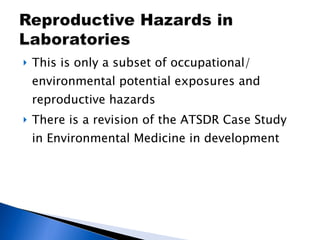 Ask Dr Safety about Reproductive Toxins | POT | Infertility ...