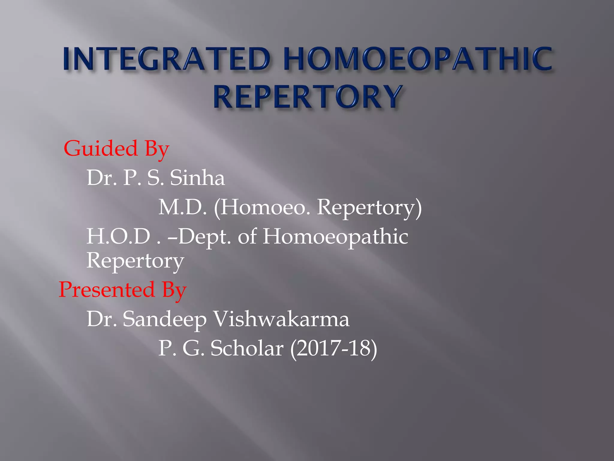 Integrated Homeopathic Repertory | PDF