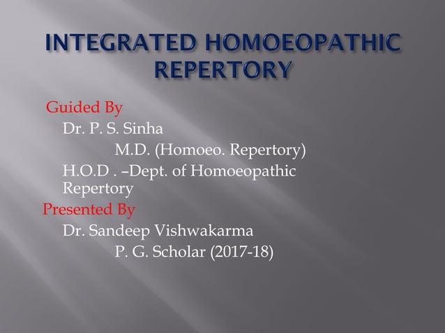 Integrated Homeopathic Repertory | PDF