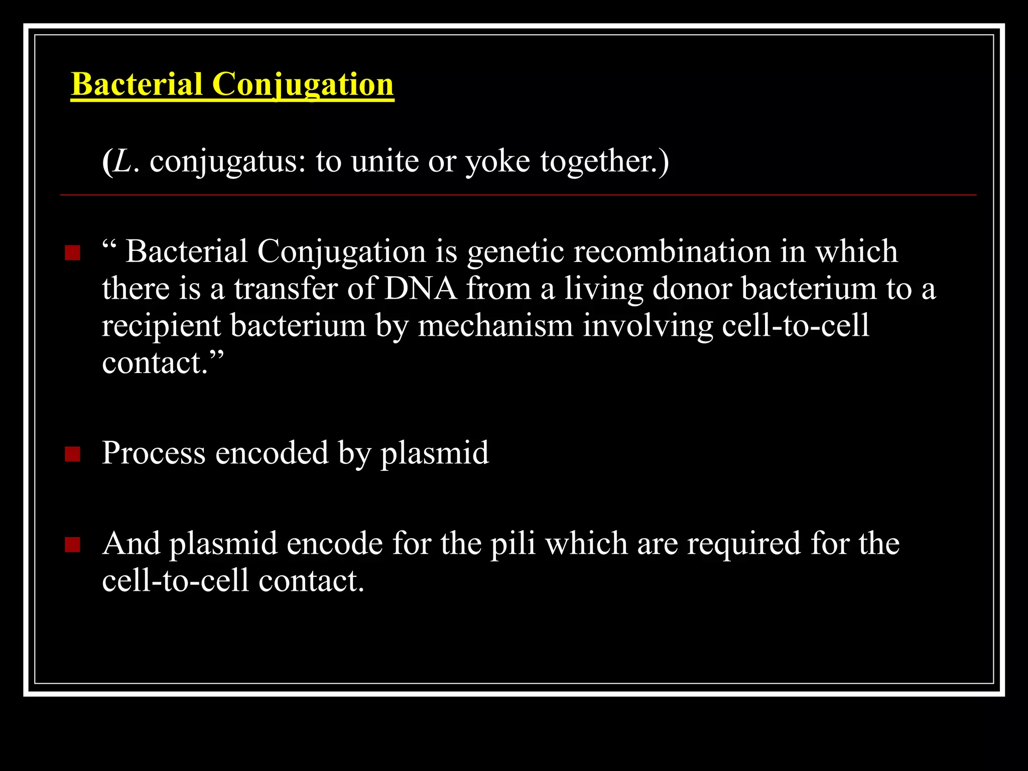 Bacterial Conjugation | PDF