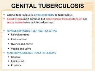 REPRODUCTIVE TRACT INFECTIONS DUE TO MTB | PPT