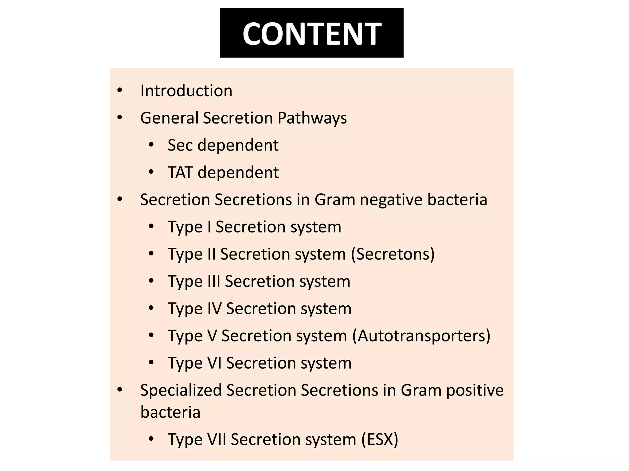 Secretion Systems of Bacteria | PDF