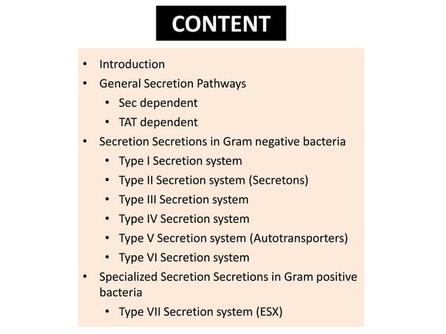 Secretion Systems of Bacteria | PDF | Chemistry | Science