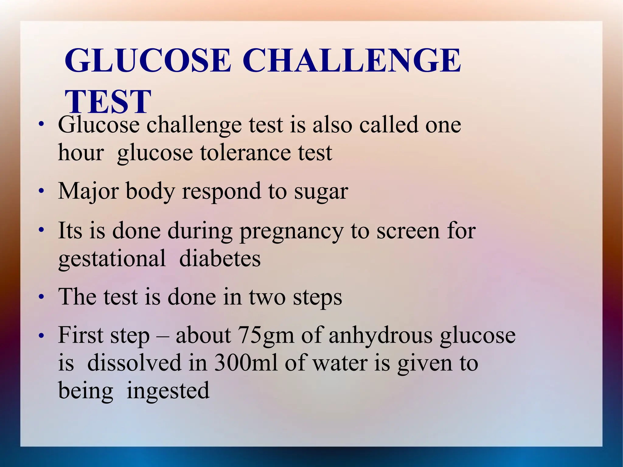 dr sani. Gestational diabetes melitus and glucose tolerance test | PPTX