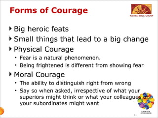 Courage in Leadership and Leadership in Courage | PPT