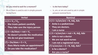 English for Nursing - Dr schedule | PPTX