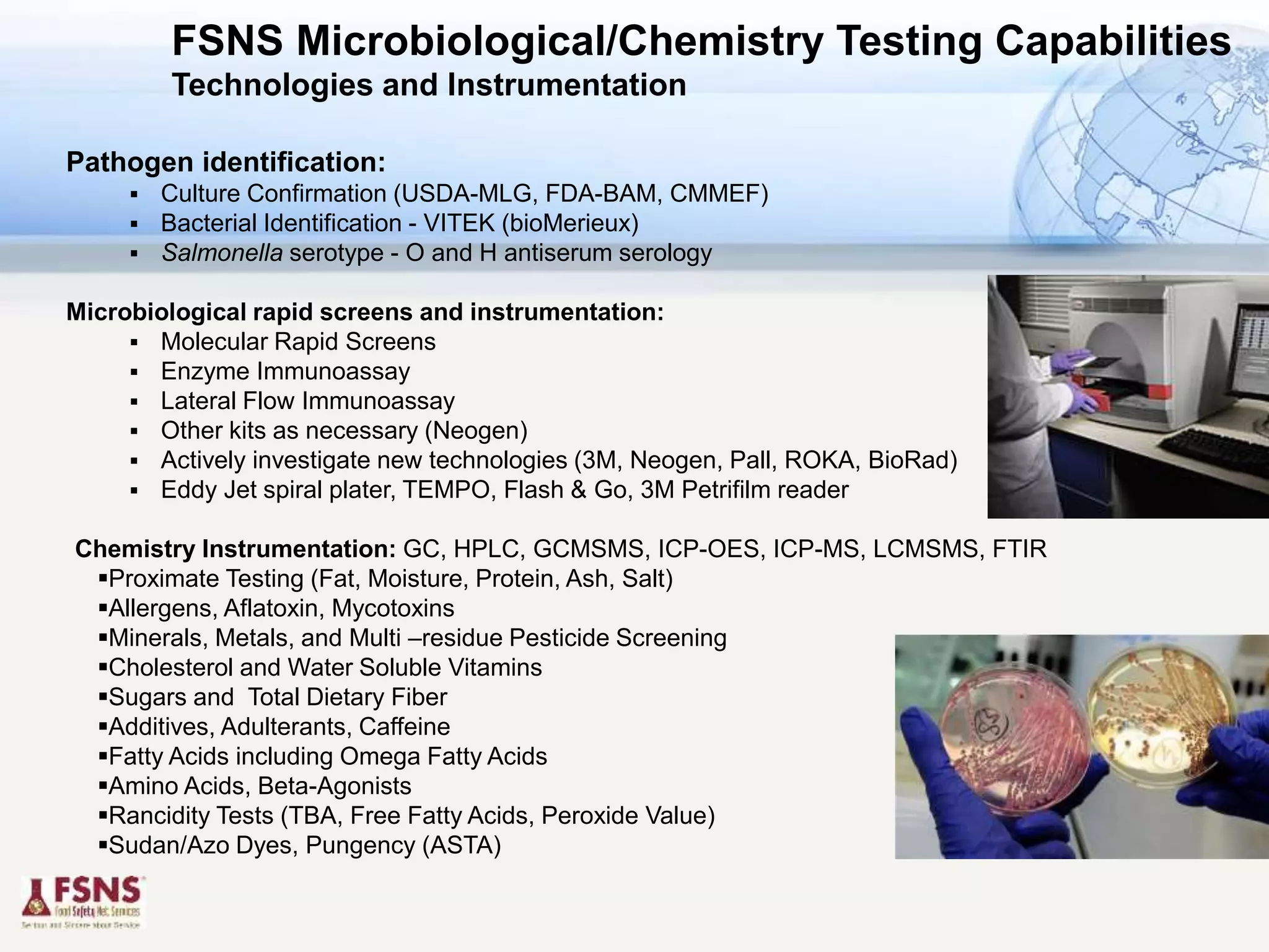 Food Testing Microbiology and Chemistry | PPTX