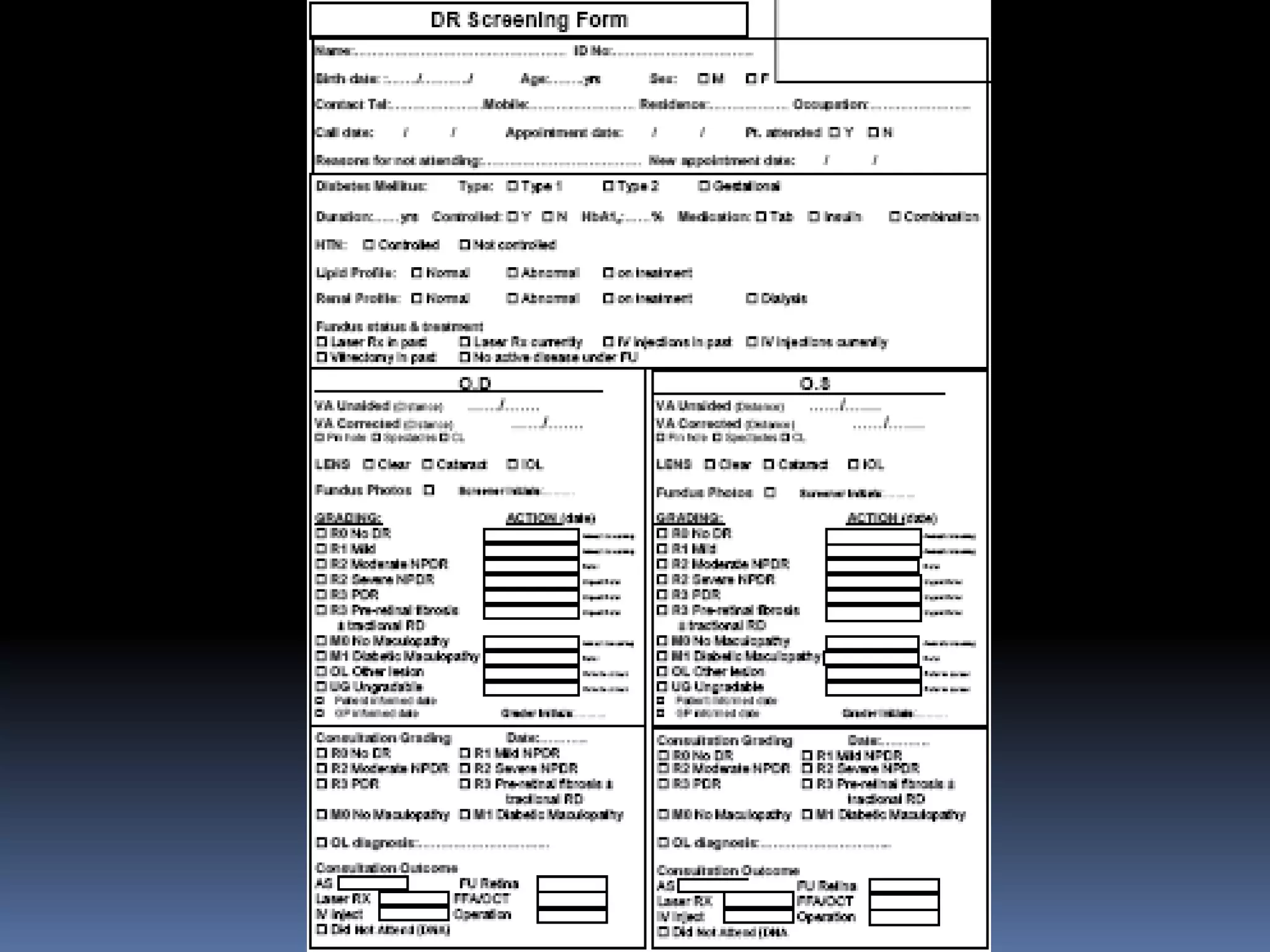 Dr screening training for nurses 9-diabetic retinopathy screening form ...