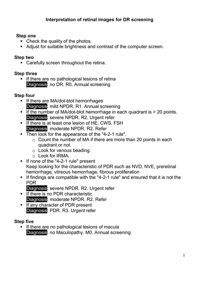 Dr screening training for nurses interpretation of retinal images for ...