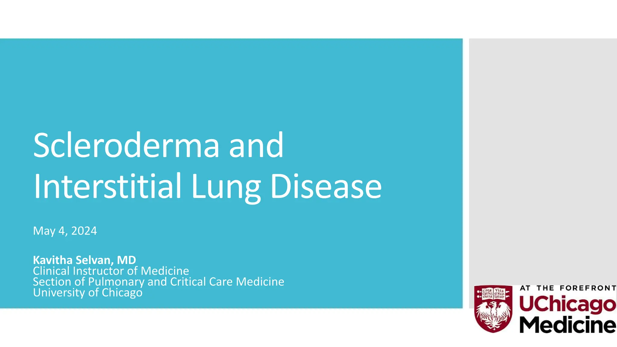 What you need to know about Scleroderma and Lung Disease - Dr. Selvan | PPT