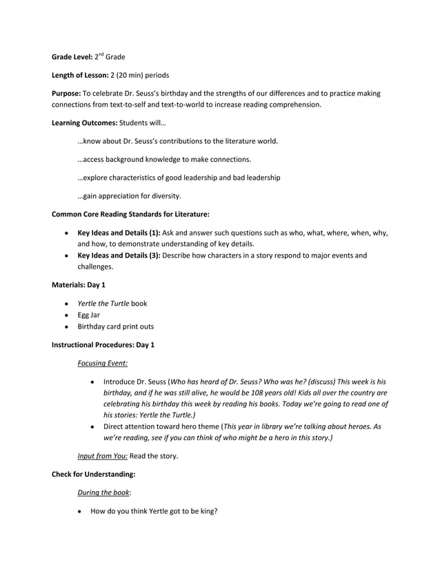 Dr Seuss Plans | PDF