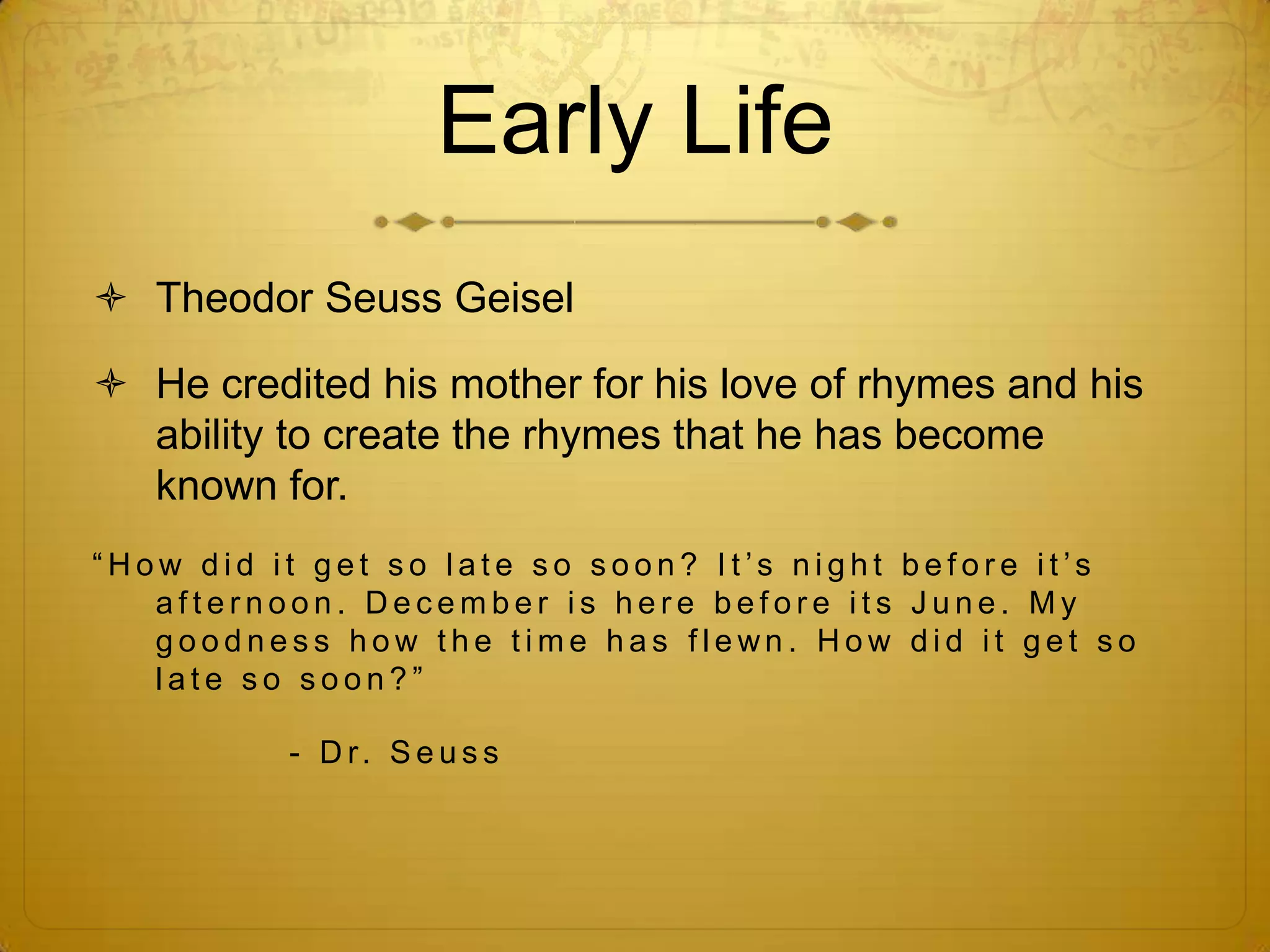 Dr Seuss Presentation | PPTX