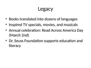 Dr_Seuss_Presentation about his life and outline | PPT