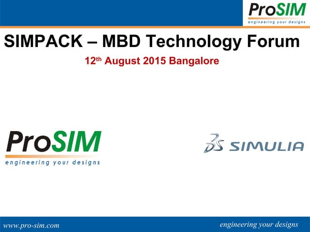 ProSIM - opening remarks SIMPACK MBD User forum | PPT