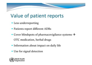 Medicines Safety in WHO: promoting best practices in Pharmacovigilance ...