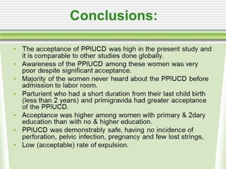 Evaluation of safety, efficacy, and expulsion of PPIUCD | PPTX