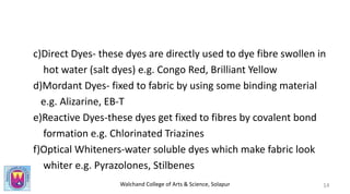 Dyes and their classification | PPTX