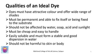 Dyes and their classification | PPTX